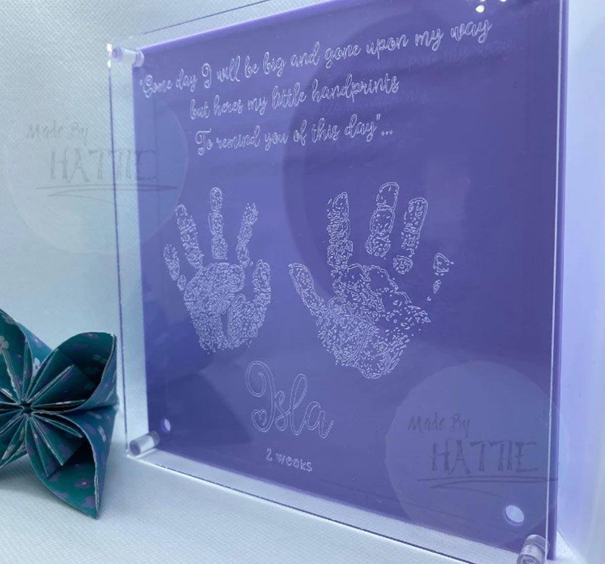 Engraved Baby Handprints, Personalised Keepsake - Creative Planet ...